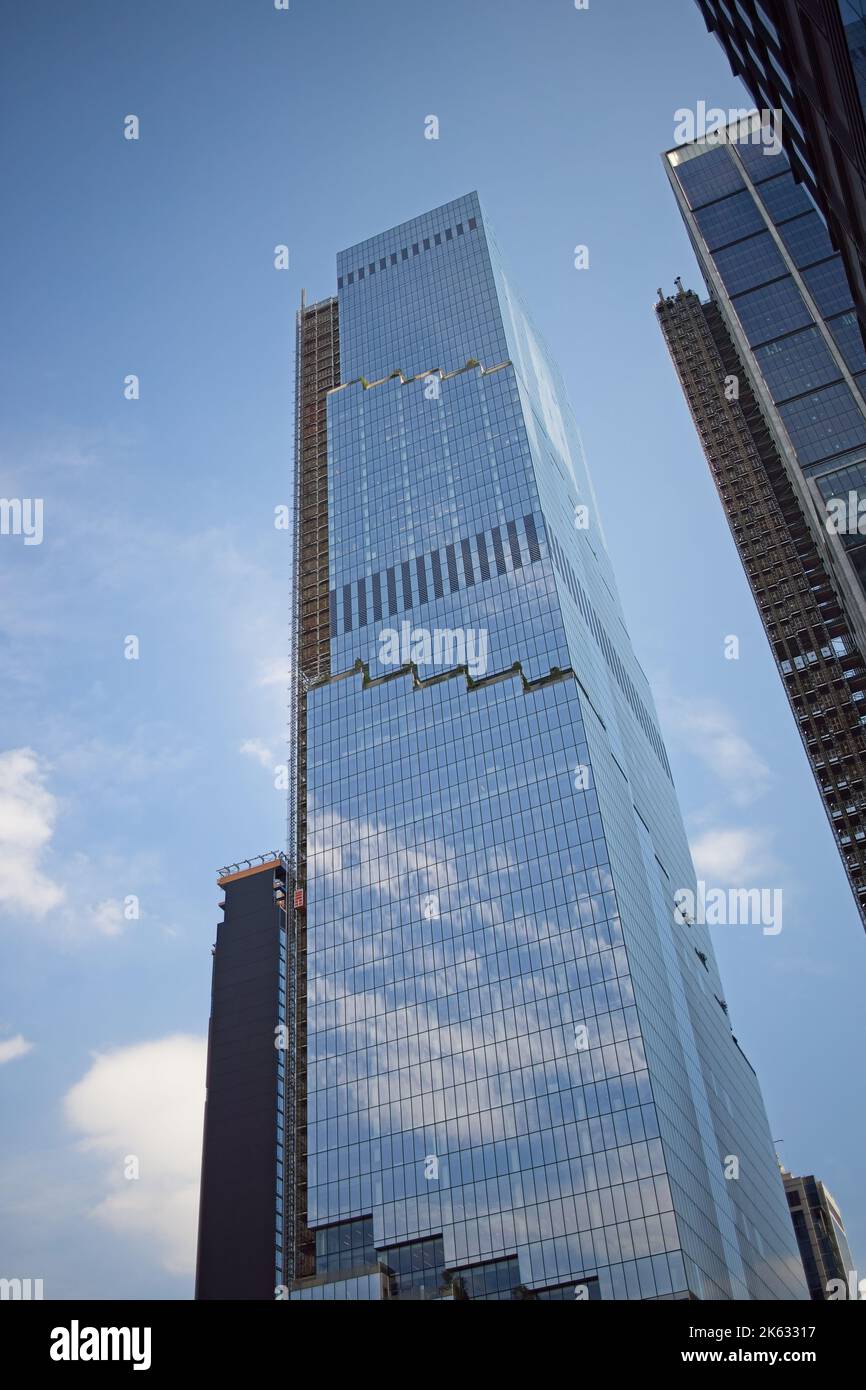 New York, NY, USA - Oct 11, 2022: Looking up at the new Spiral ...
