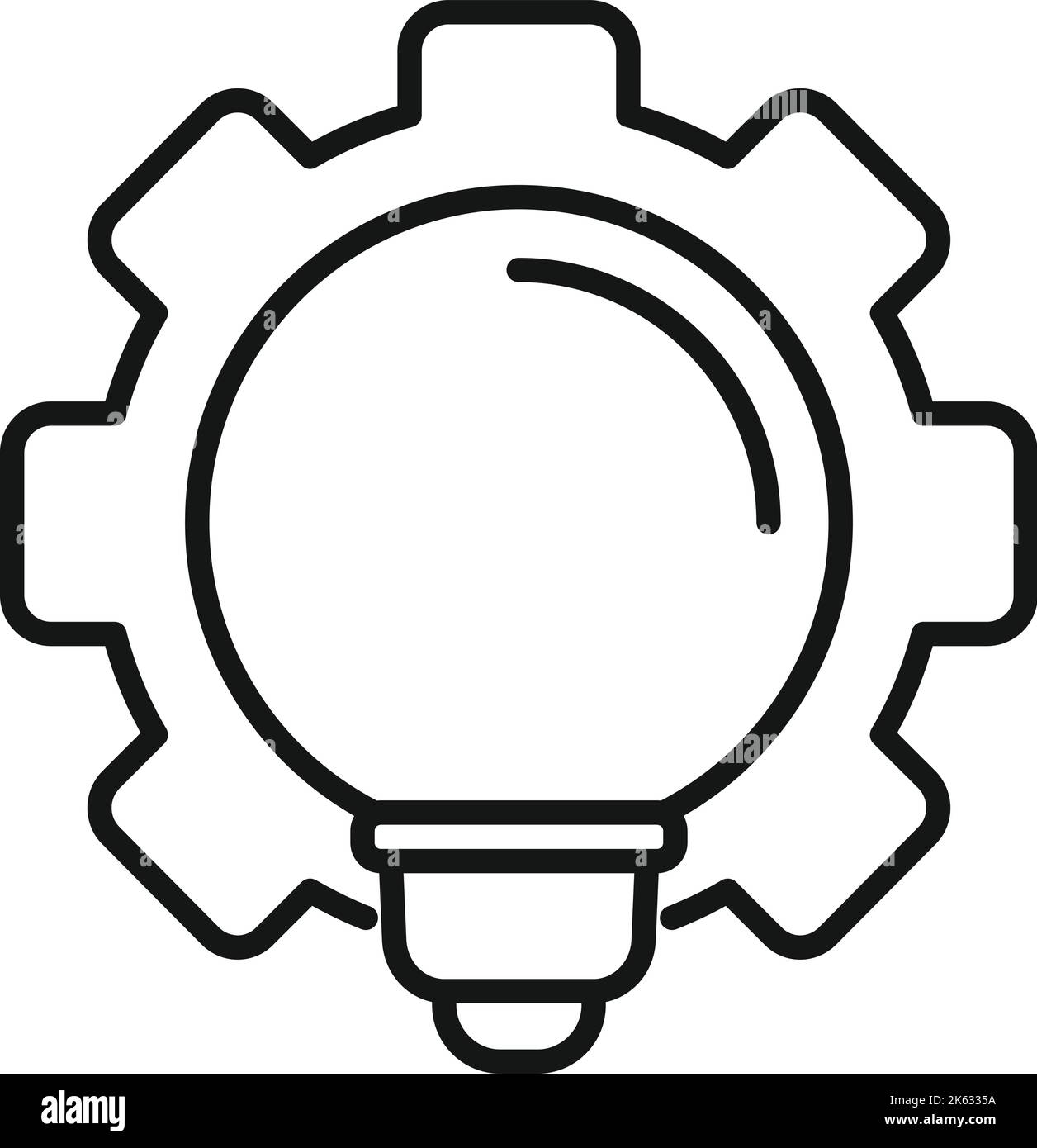 Gear idea icon outline vector. Work solution. Think mind Stock Vector ...