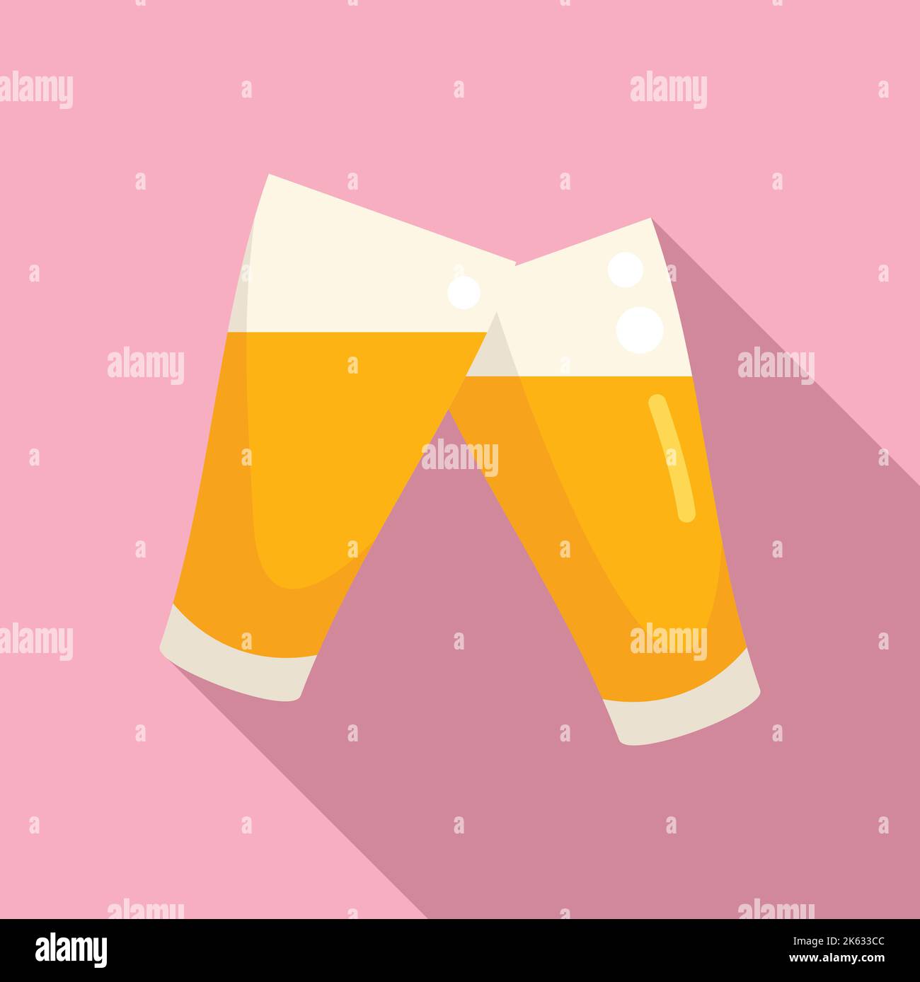 Cheers Icon Flat Vector Hand Toast Drink Glass Stock Vector Image
