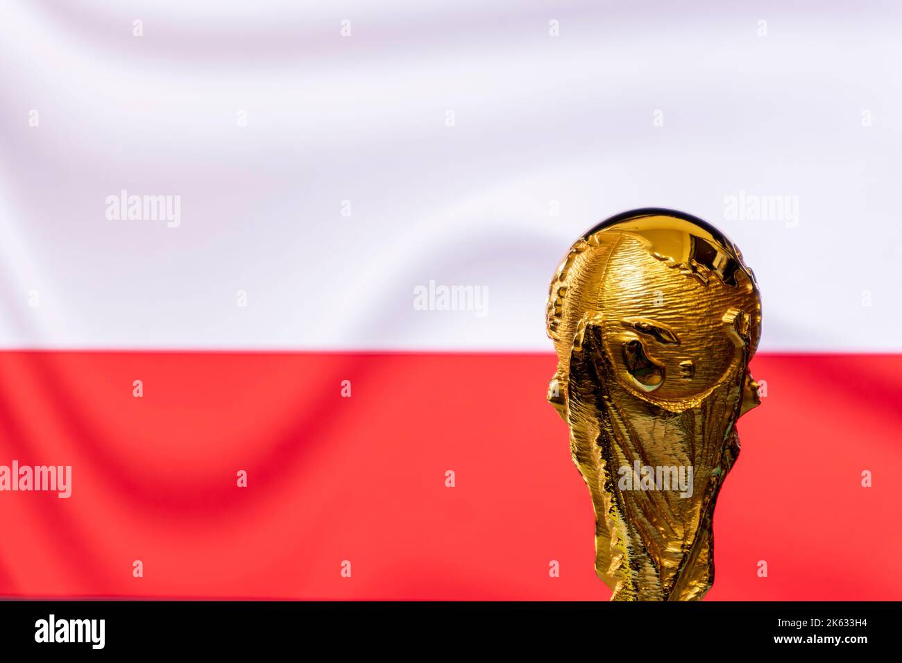 FIFA World Cup trophy against the background of Poland flag Stock Photo ...