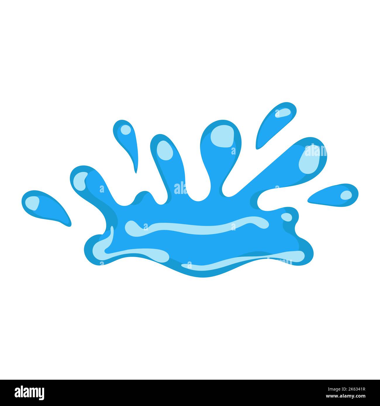 Cartoon blue dripping water drop and liquid icon. Shape water is ...