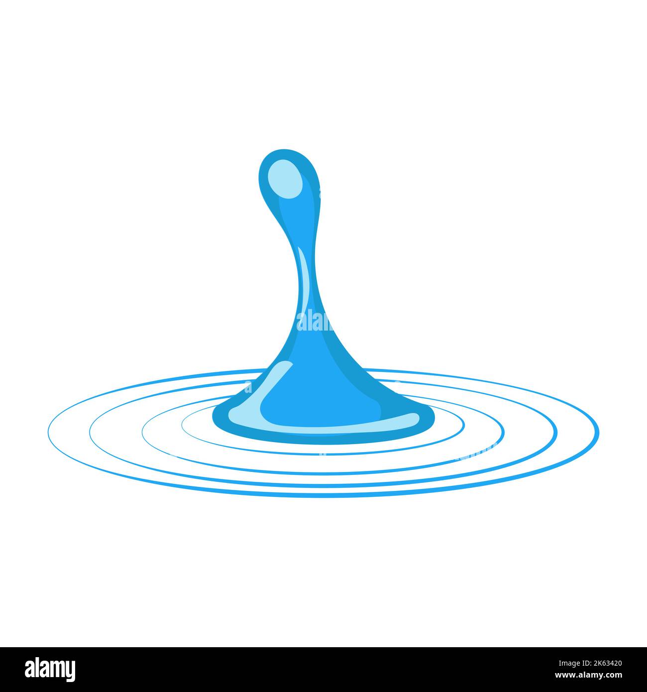 Cartoon blue dripping water drop and liquid icon. Shape water is ...