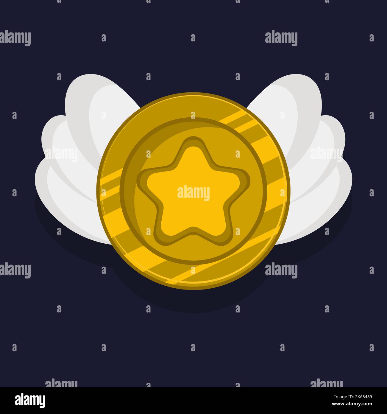 Game achievement badge or rank icon cartoon. Gold award or medal reward ...