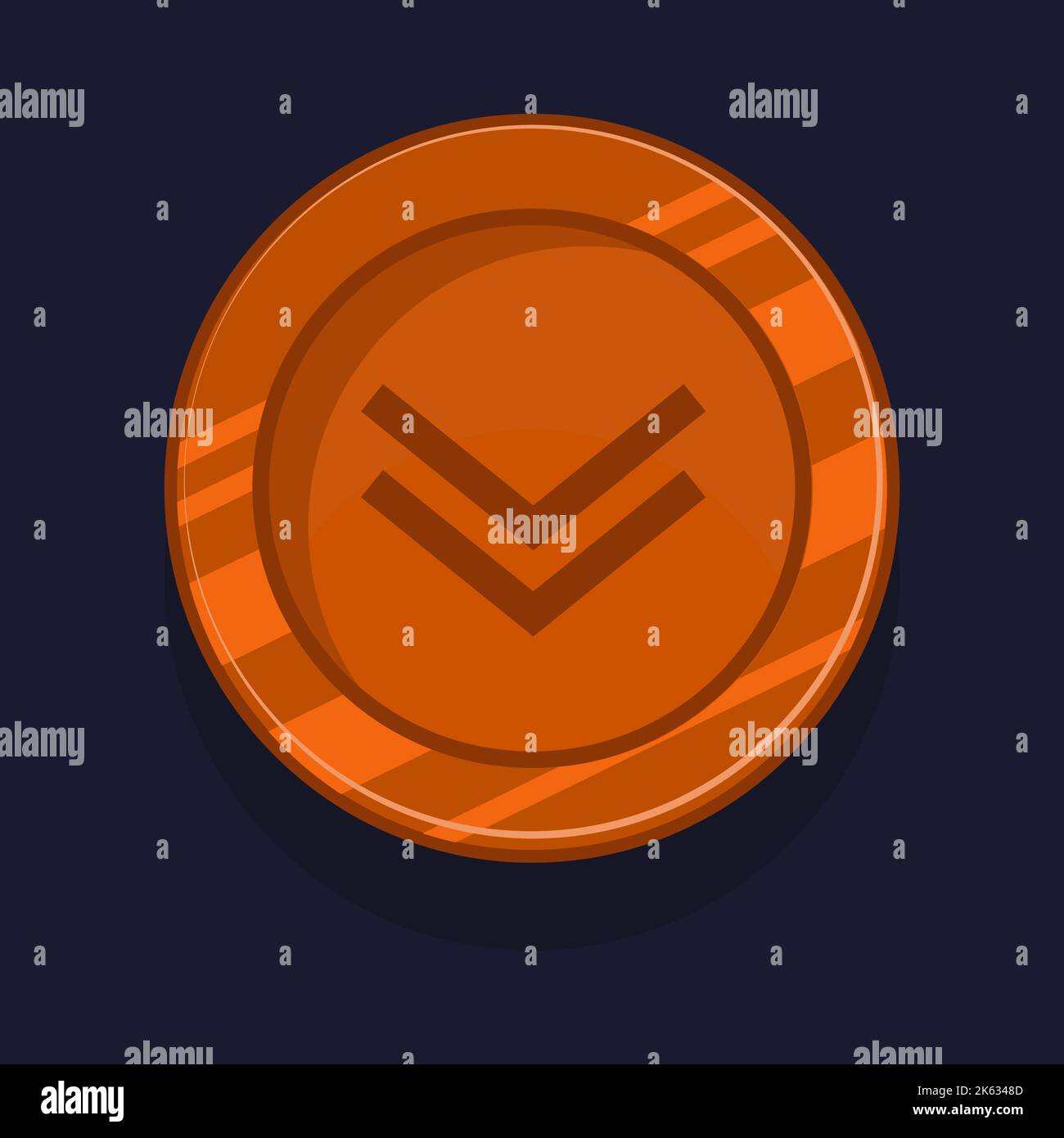 Game achievement badge or rank icon cartoon. Bronze award or medal ...