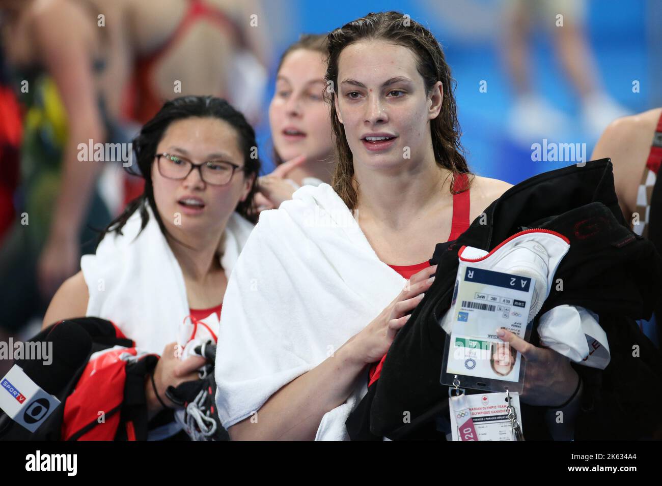 AUGUST 1st, 2021 - TOKYO, JAPAN: Penny OLEKSIAK and team Canada win the Bronze Medal and break ...