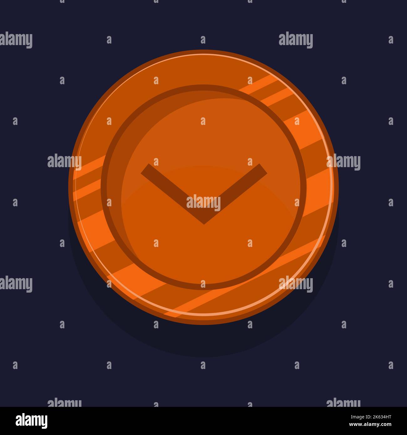 Game achievement badge or rank icon cartoon. Bronze award or medal ...