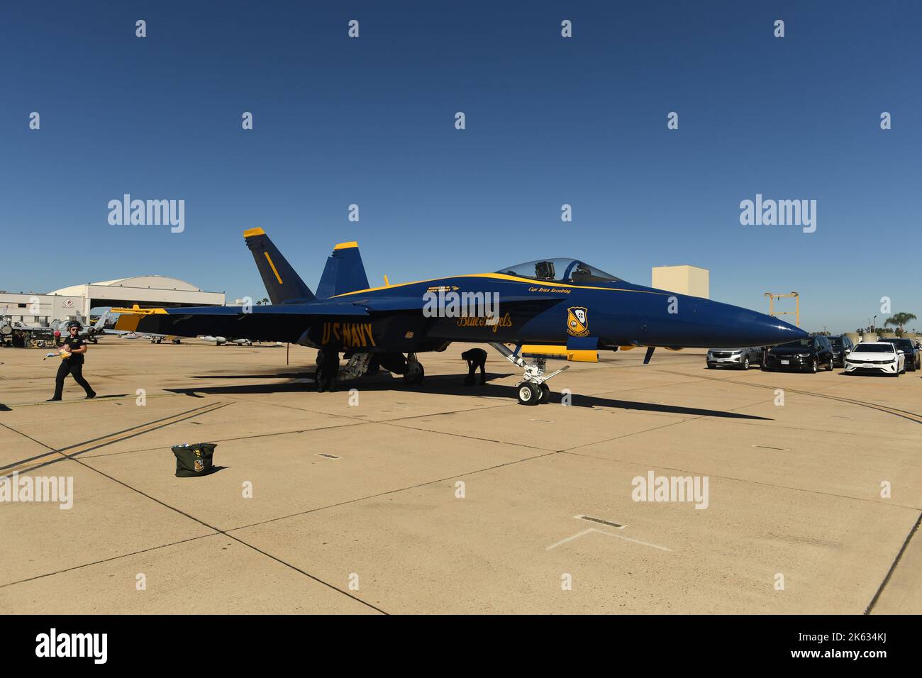 Blue Angel Number 1 on the tarmac at MCAS Miramar in San Diego ...