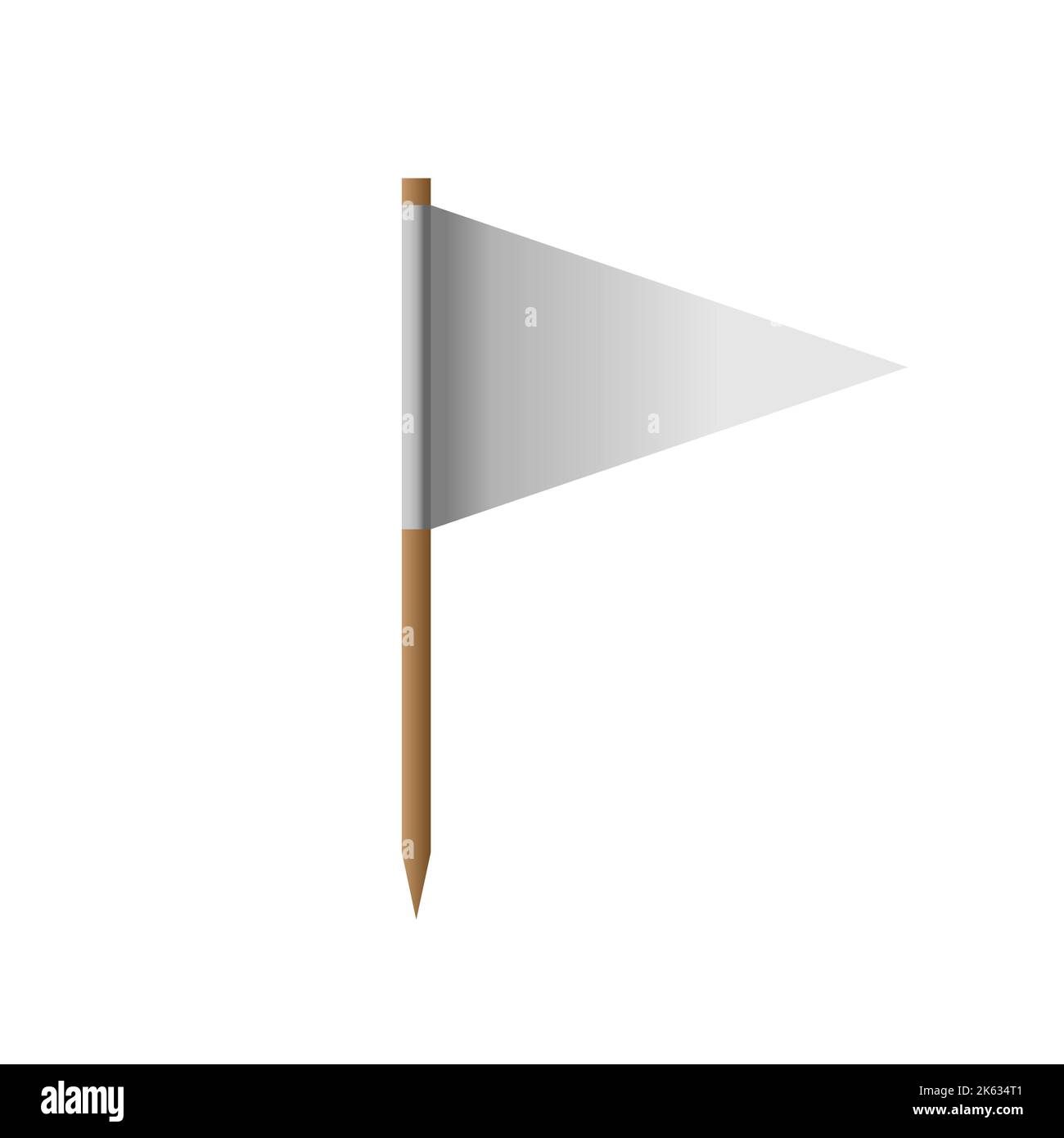 Realistic white flag isolated on background. 3D pillar blank pole. Icon ...