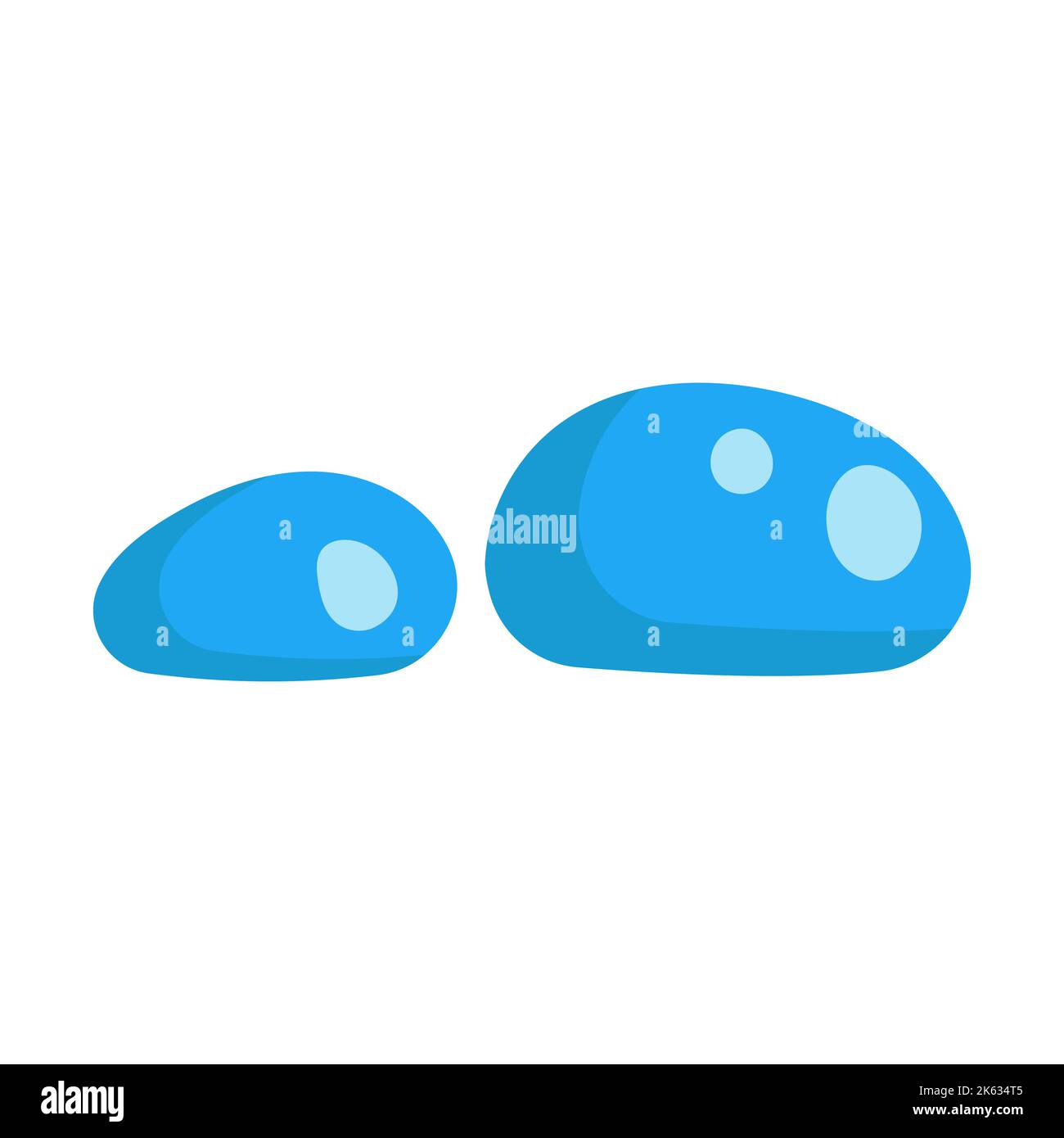 Cartoon blue dripping water drop and liquid icon. Shape water is ...