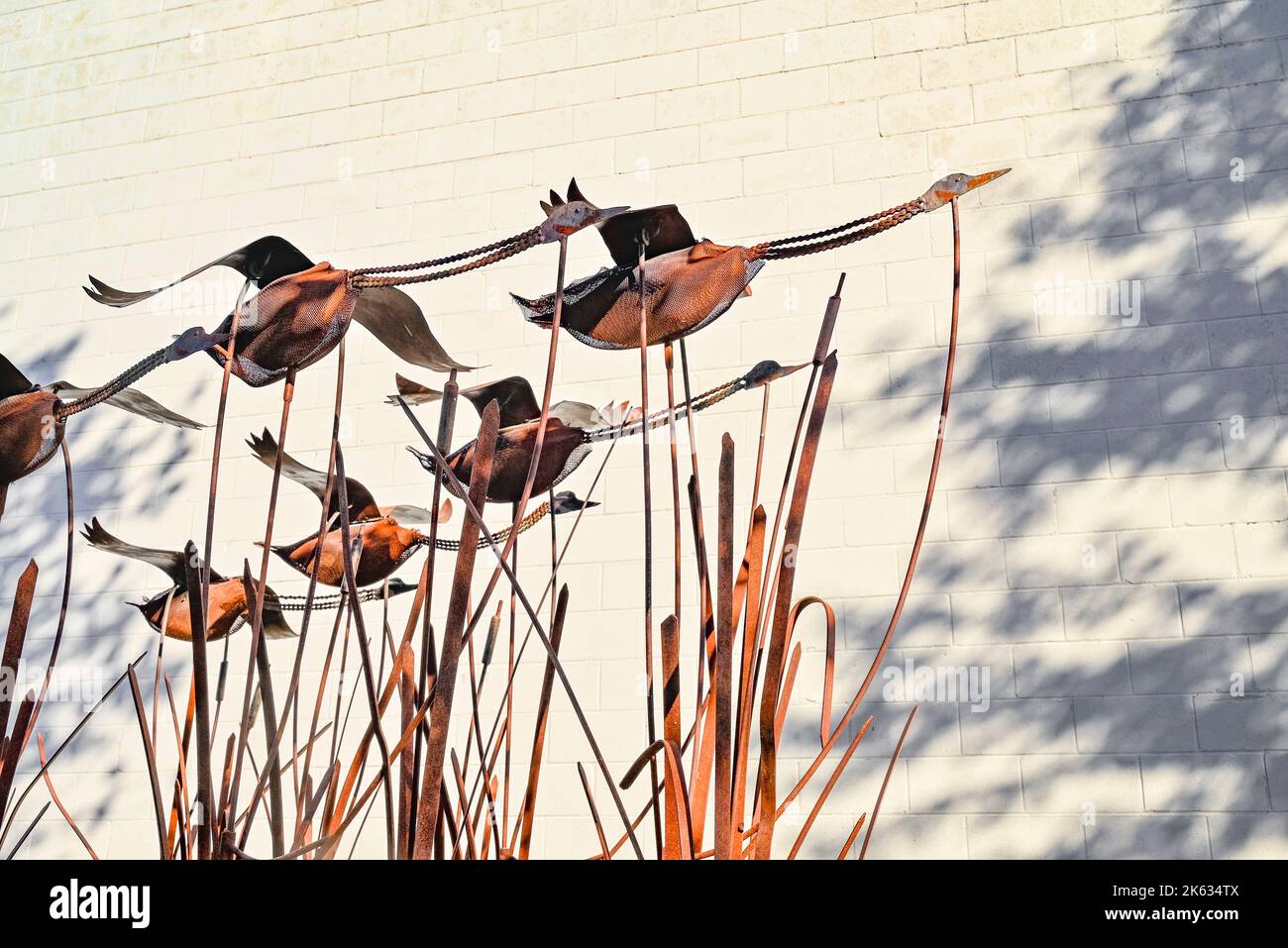 Geese flying, V Formation sculpture by Nathan Smith, Rossland, British ...
