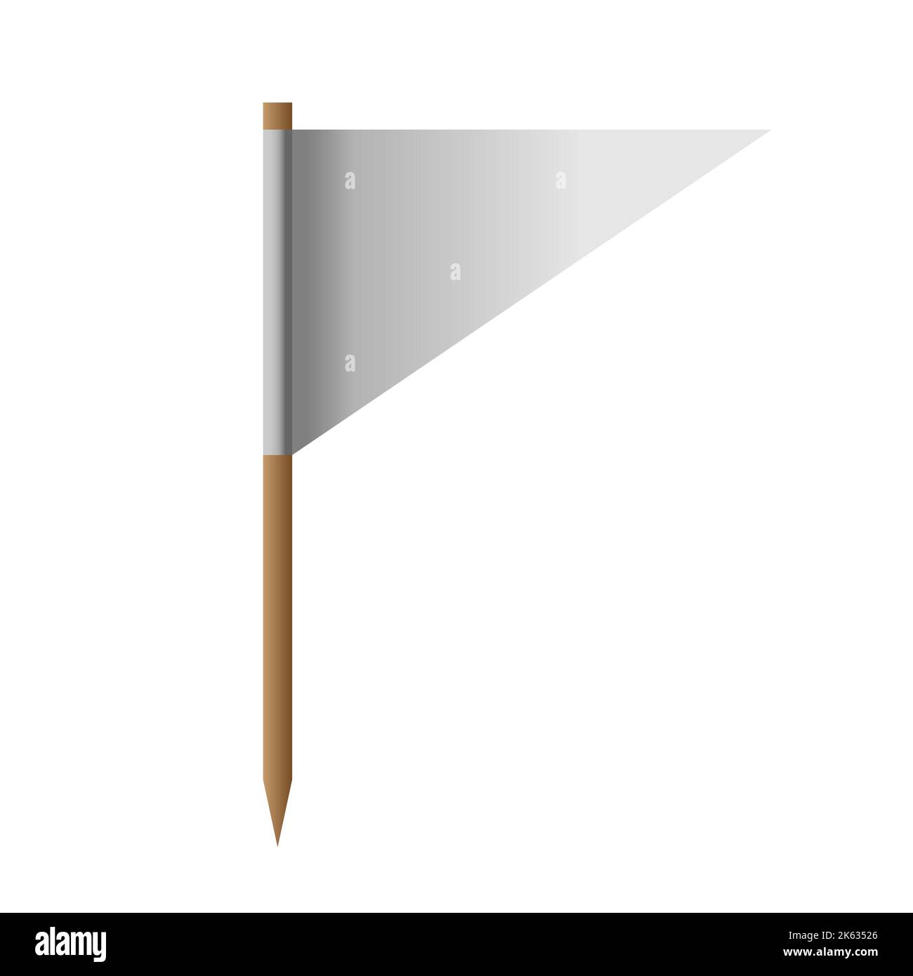 Realistic white flag isolated on background. 3D pillar blank pole. Icon ...