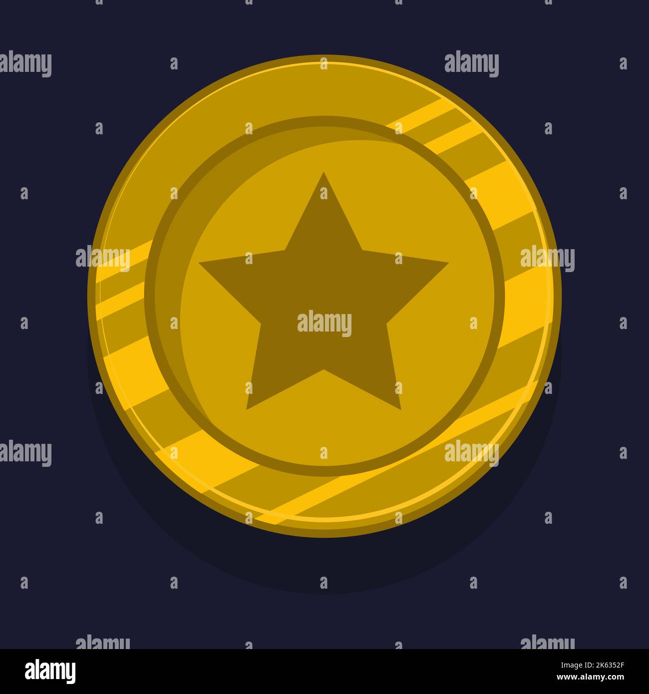 Game achievement badge or rank icon cartoon. Gold award or medal reward ...
