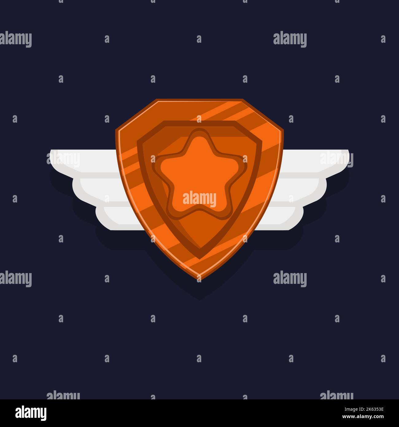Game achievement badge or rank icon cartoon. Bronze award or medal ...