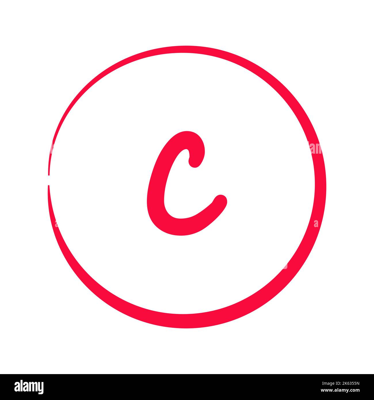 Grading system C . Grades for school sign. Exam result written in red ...