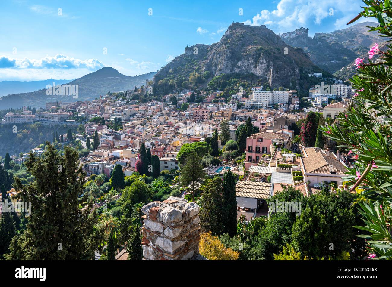 Aerial view of the historic center of Taormina Stock Photo - Alamy