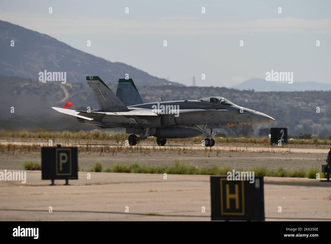 USMC F/A-18C taking off from MCAS Miramar in San Diego, California ...