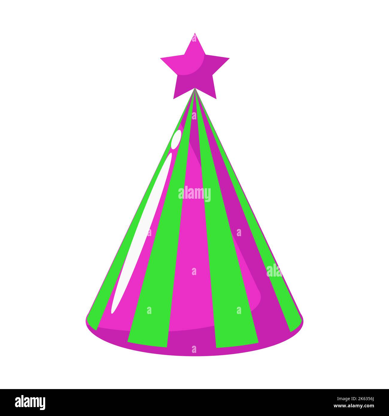 Birthday hat. Paper cap holiday icon isolated on white background and ...