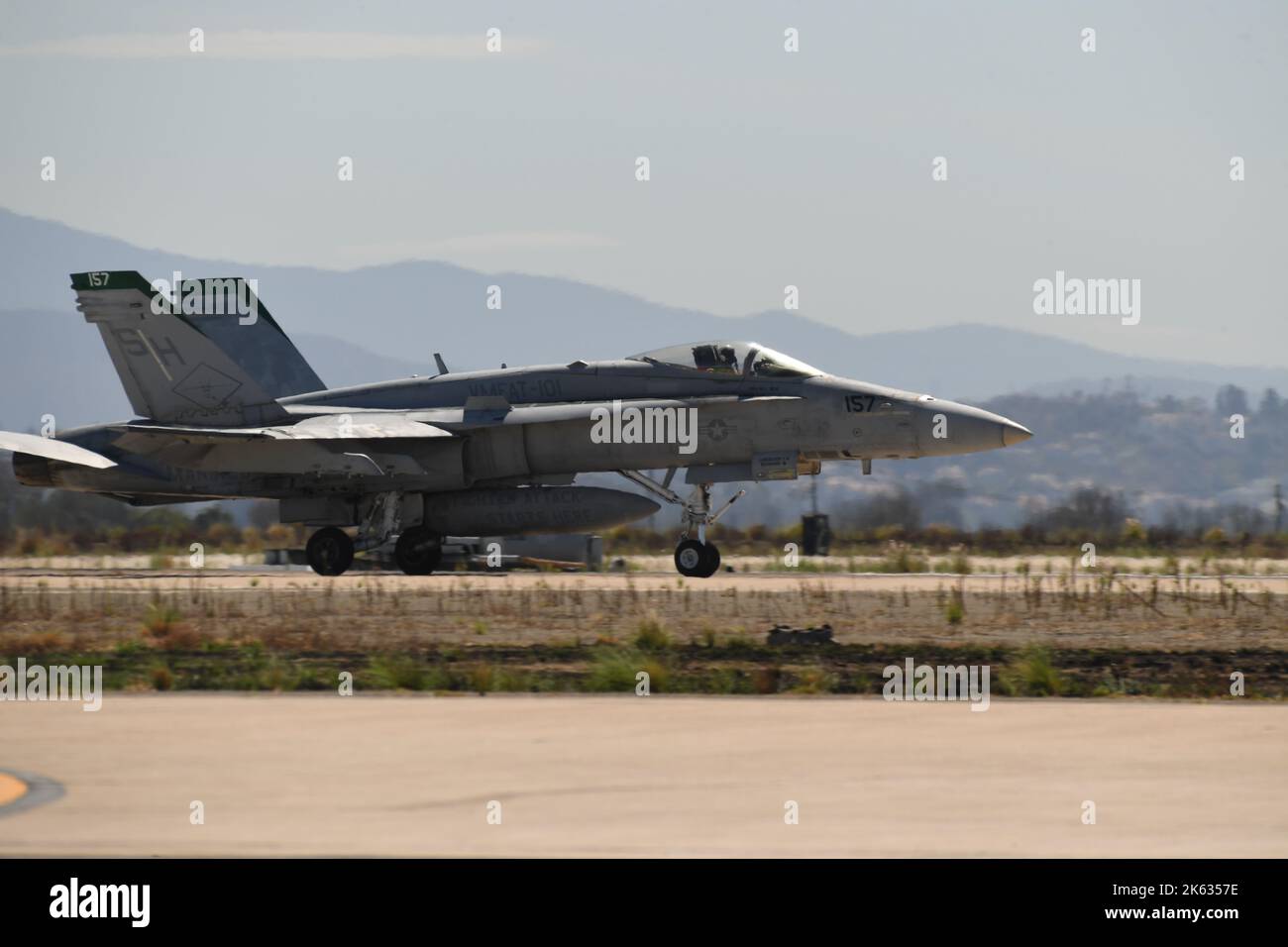 USMC F/A-18C taking off from MCAS Miramar in San Diego, California ...