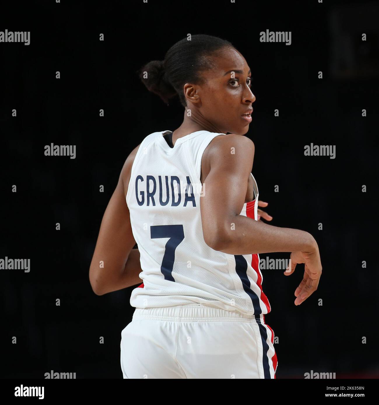 JULY 25th, 2021 - SAITAMAN, JAPAN: Sandrine GRUDA #7 of France reacts ...