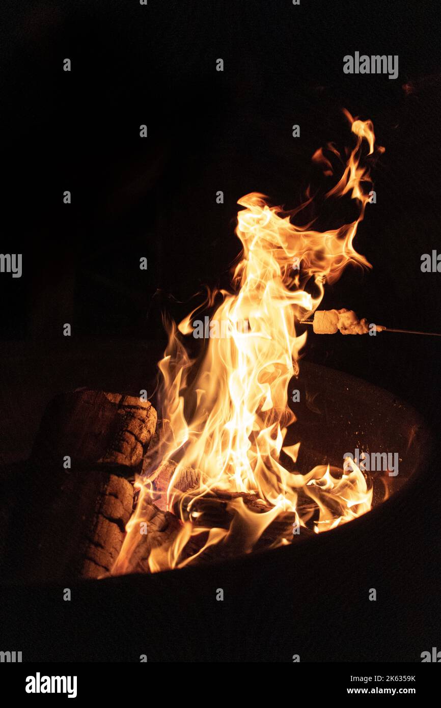 A vertical shot of burning fire flames Stock Photo - Alamy