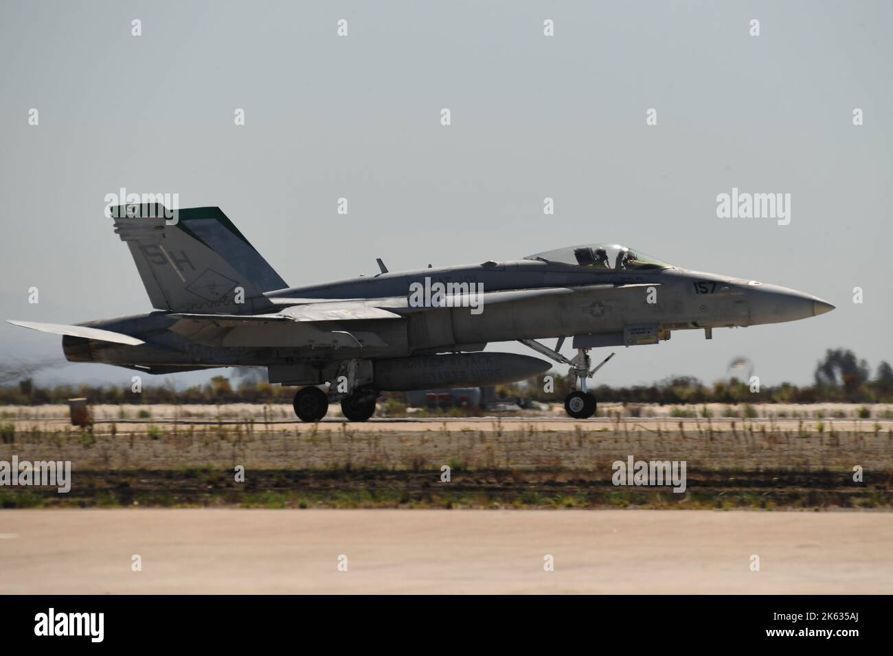 USMC F/A-18C taking off from MCAS Miramar in San Diego, California ...