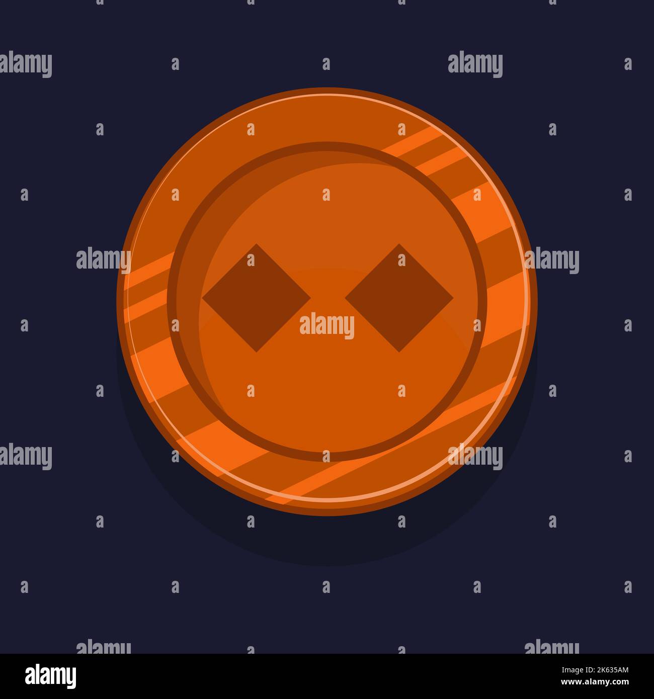 Game achievement badge or rank icon cartoon. Bronze award or medal ...