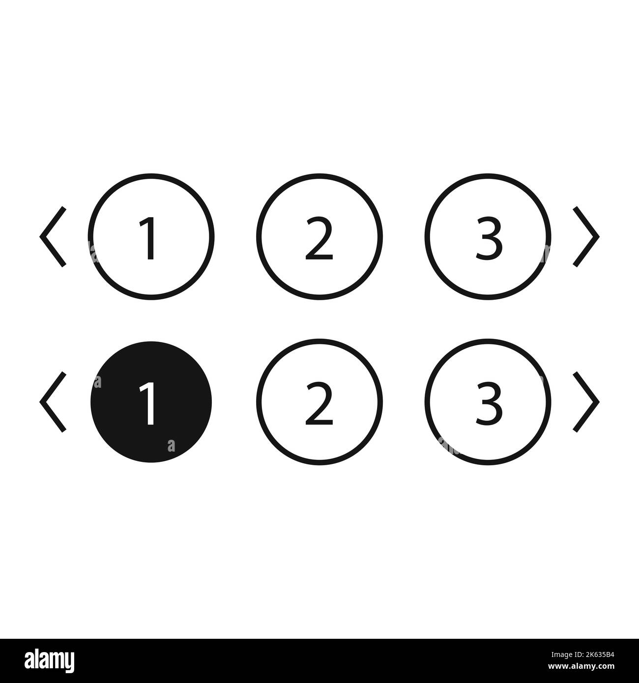 Pagination Bars Set Collection Buttons For Site Navigation Interface Elements For Menu And Box