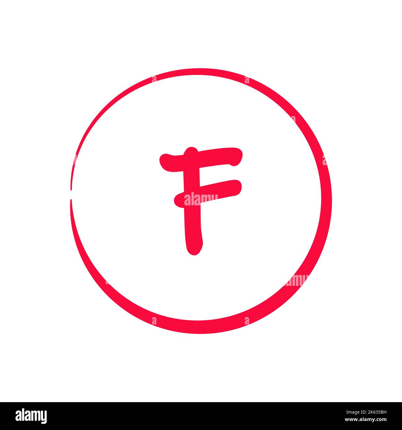 Grading system F . Grades for school sign. Exam result written in red ...