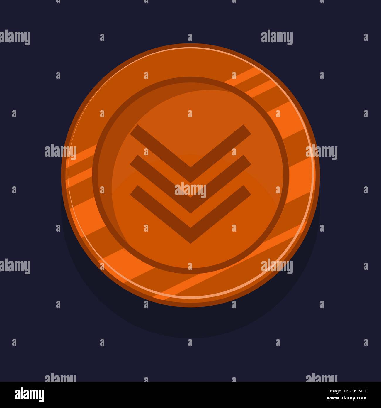 Game achievement badge or rank icon cartoon. Bronze award or medal ...