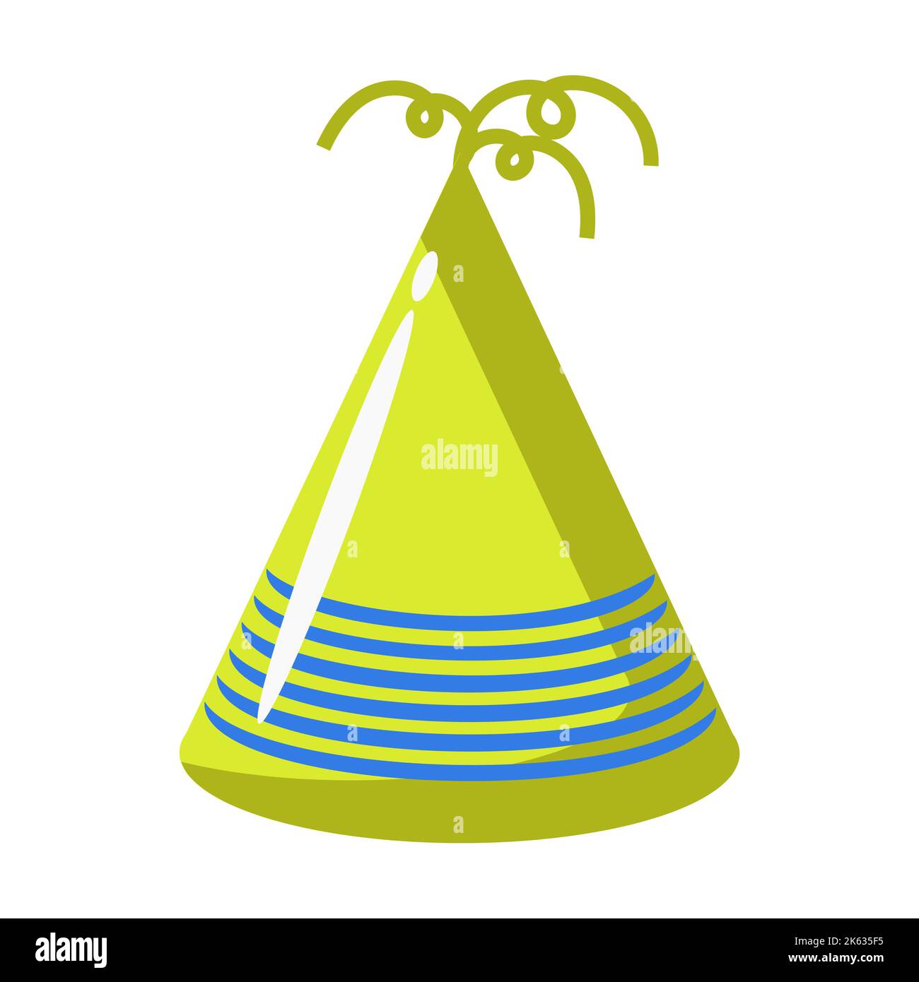 Birthday hat. Paper cap holiday icon isolated on white background and ...