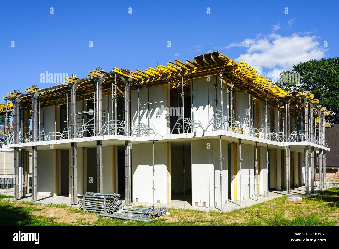 Construction of a new modern private house according to modern ...