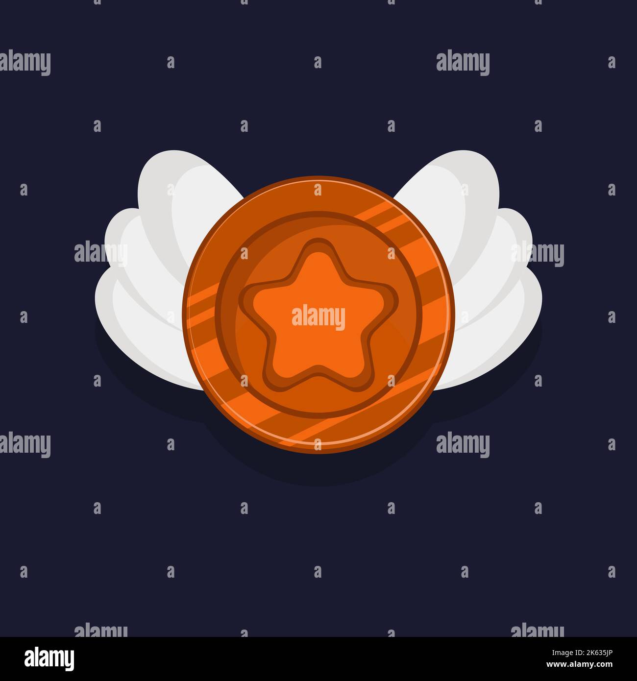Game achievement badge or rank icon cartoon. Bronze award or medal ...