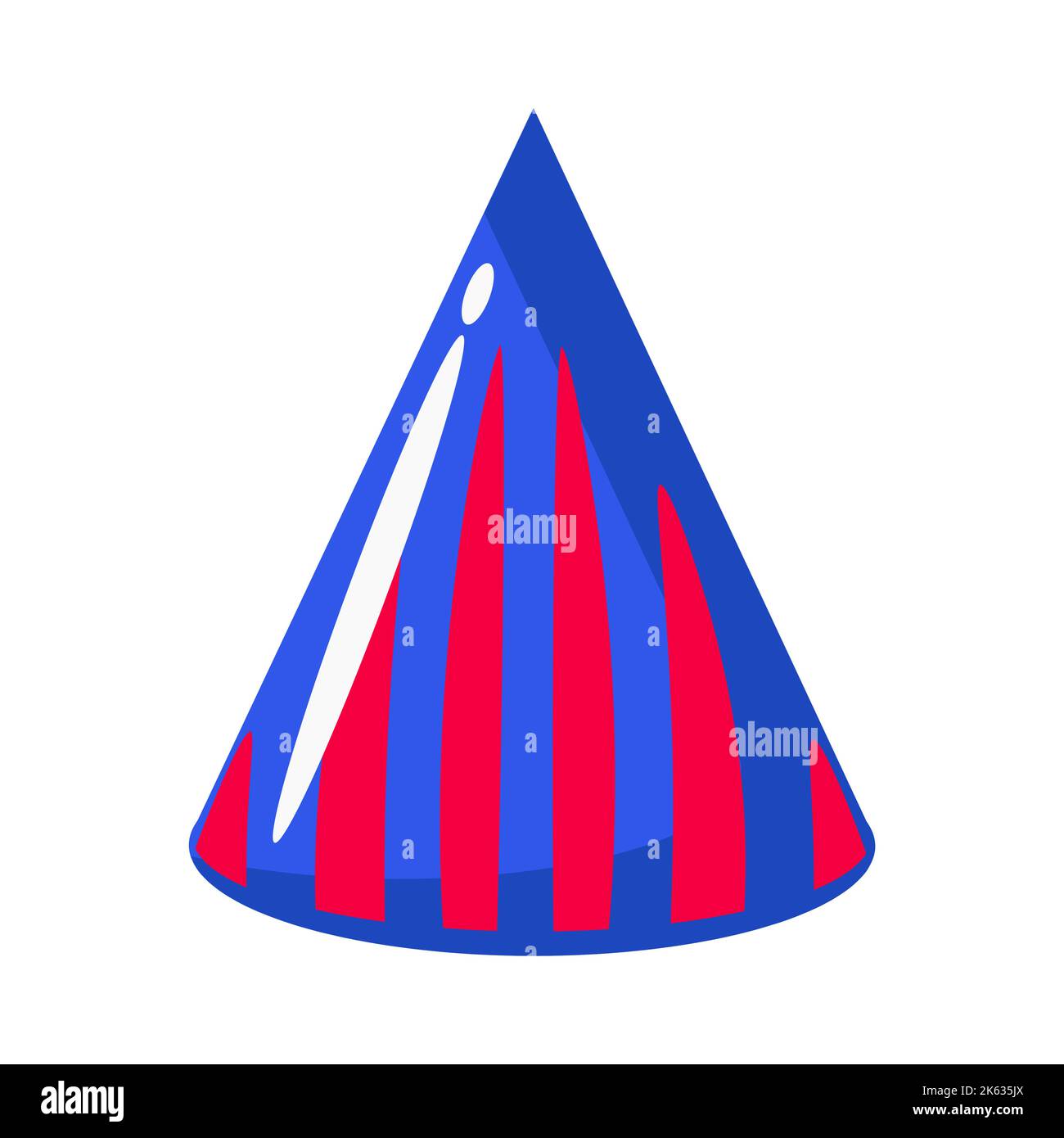 Birthday hat. Paper cap holiday icon isolated on white background and ...