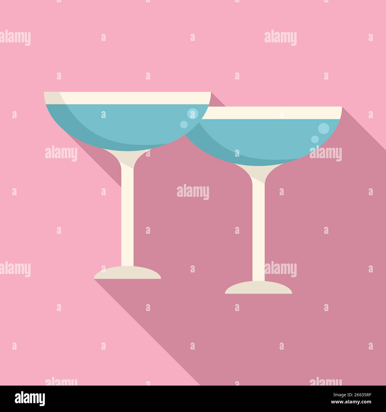 Mimosa cocktail icon flat vector. Drink toast. Party cheers Stock ...
