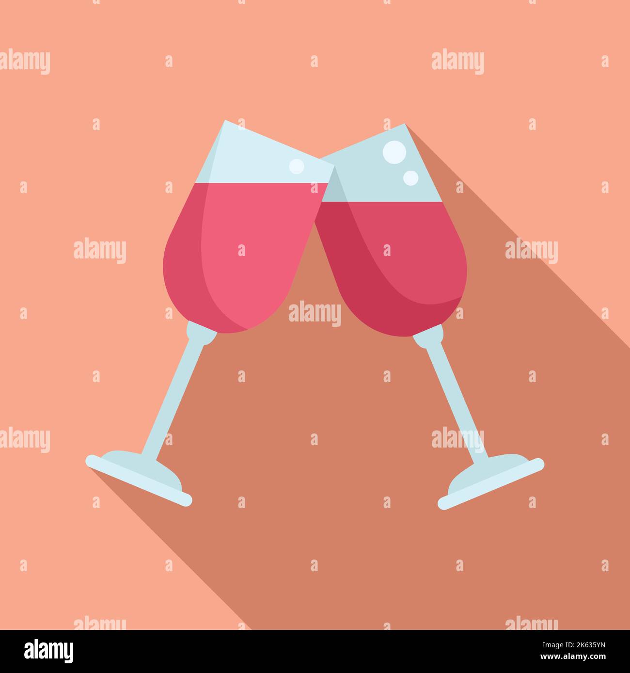 Wine Cheers Icon Flat Vector Hand Drink Bar Alcohol Stock Vector