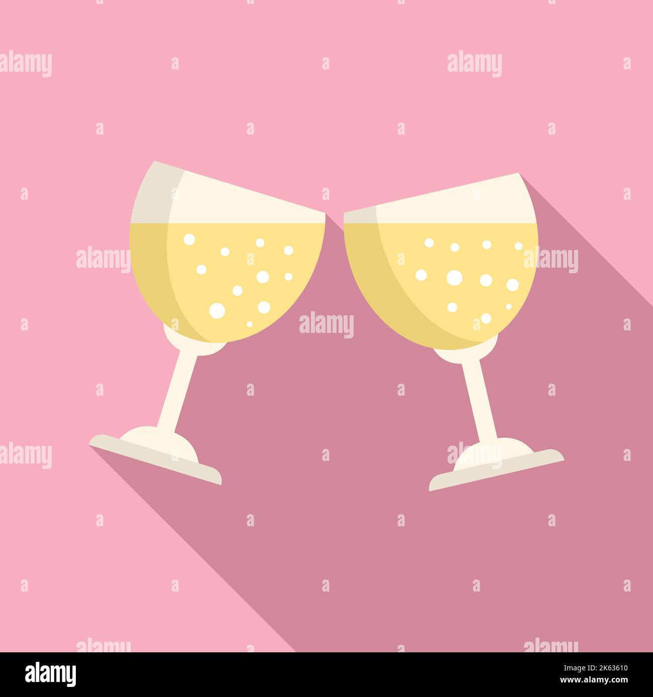 Party Cheers Icon Flat Vector Pub Alcohol Card Celebrate Stock Vector