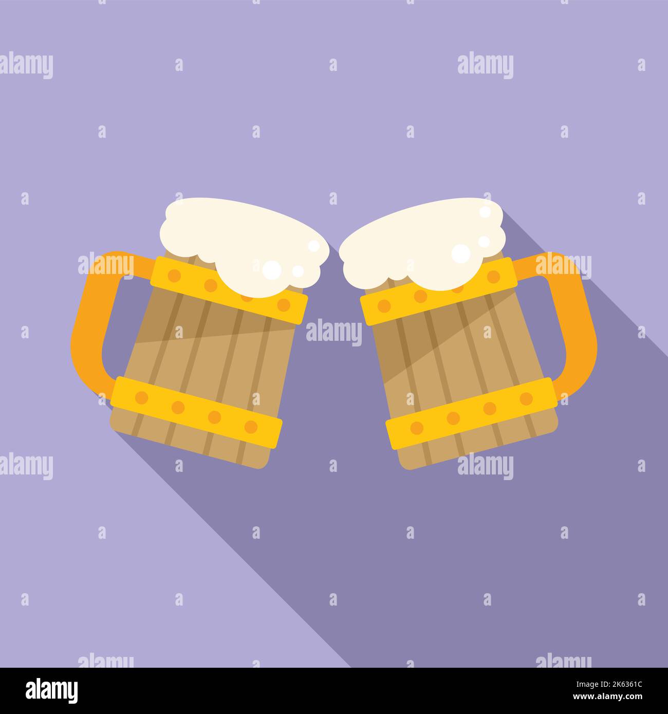 Wood mug beer icon flat vector. Hand drink. Cheers toast Stock Vector ...