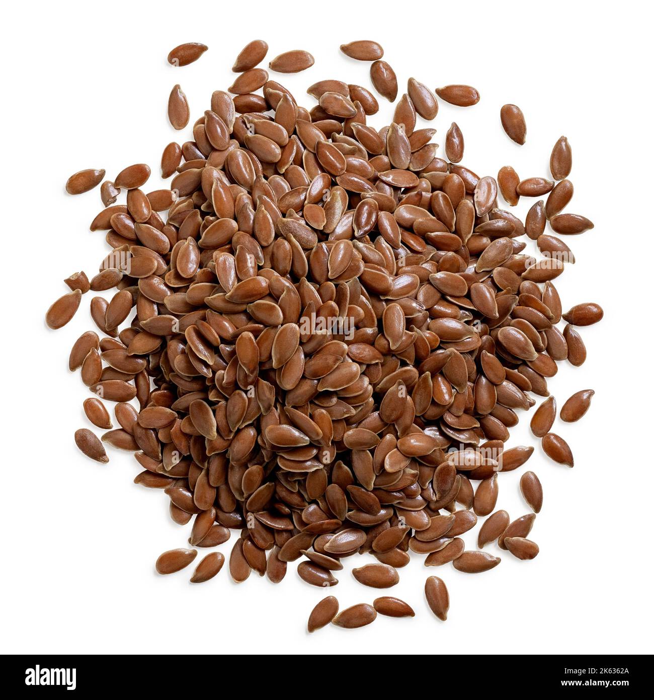 Pile of flax seeds isolated on white. Top view Stock Photo - Alamy
