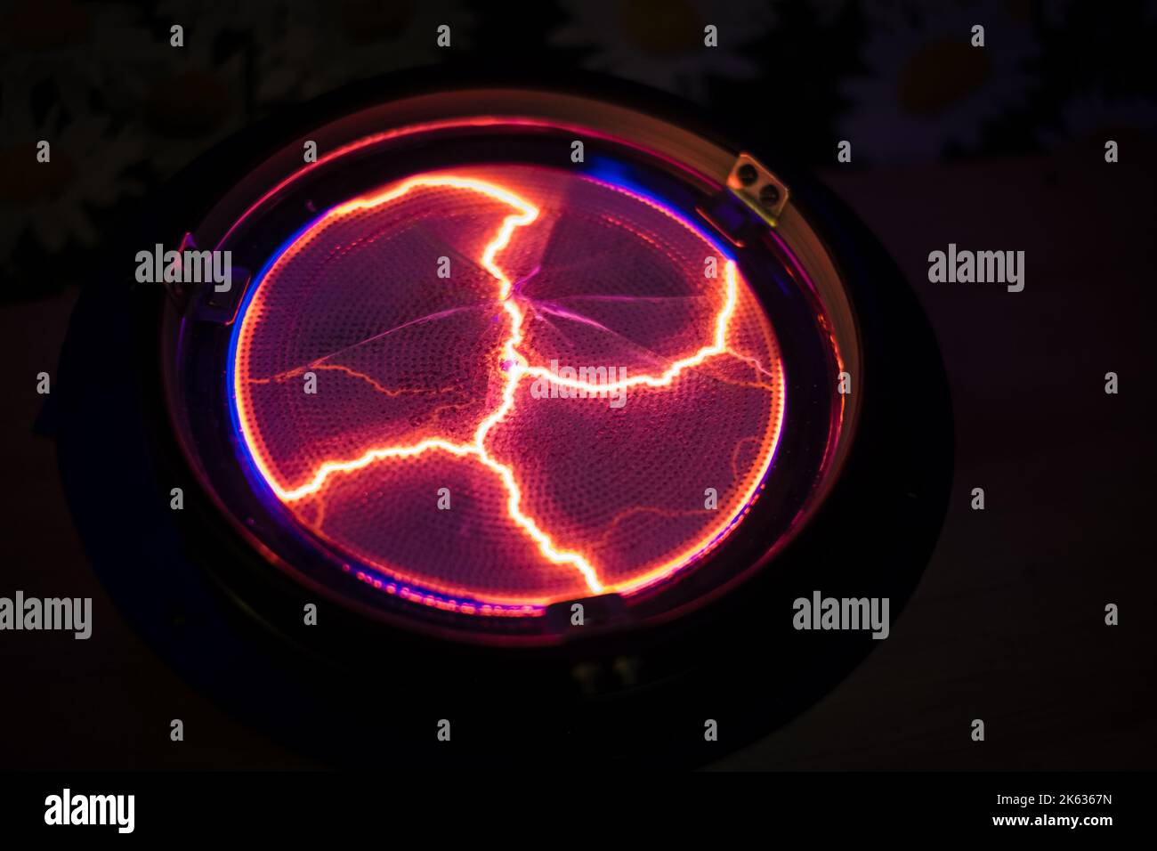 Power energy lightning spark. Dangerous electricity voltage strike ...