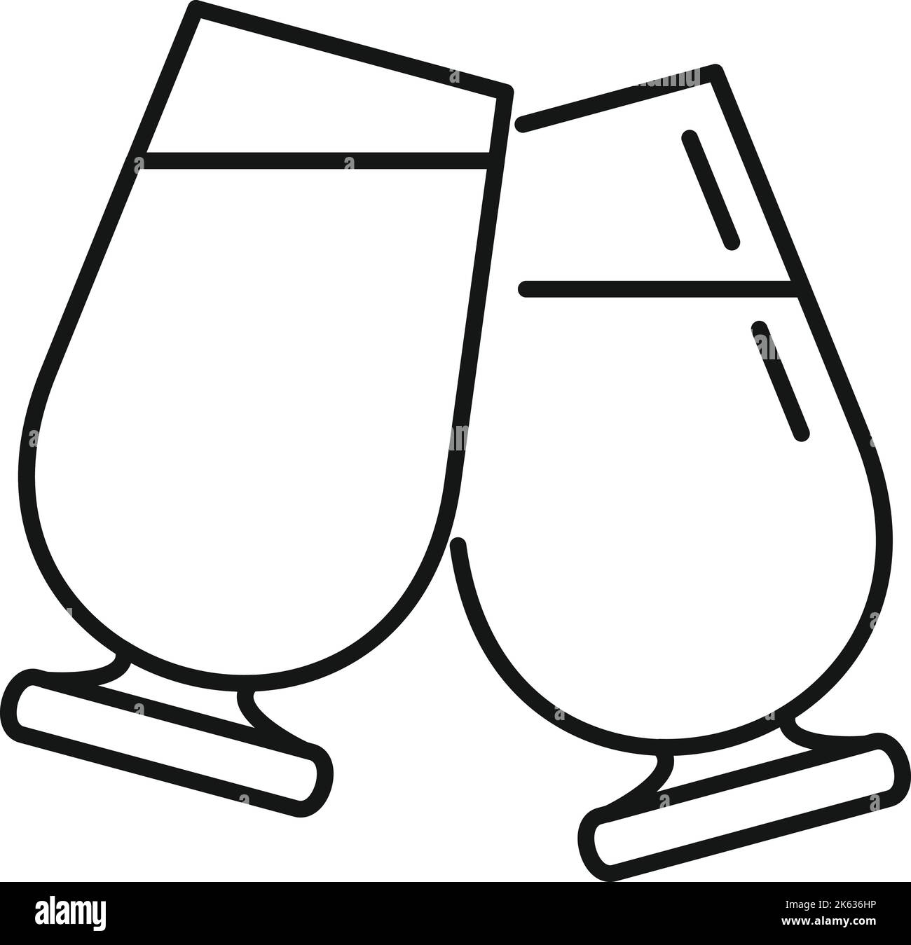 Drink Cheers Icon Outline Vector Glass Toast Bar Alcohol Stock Vector