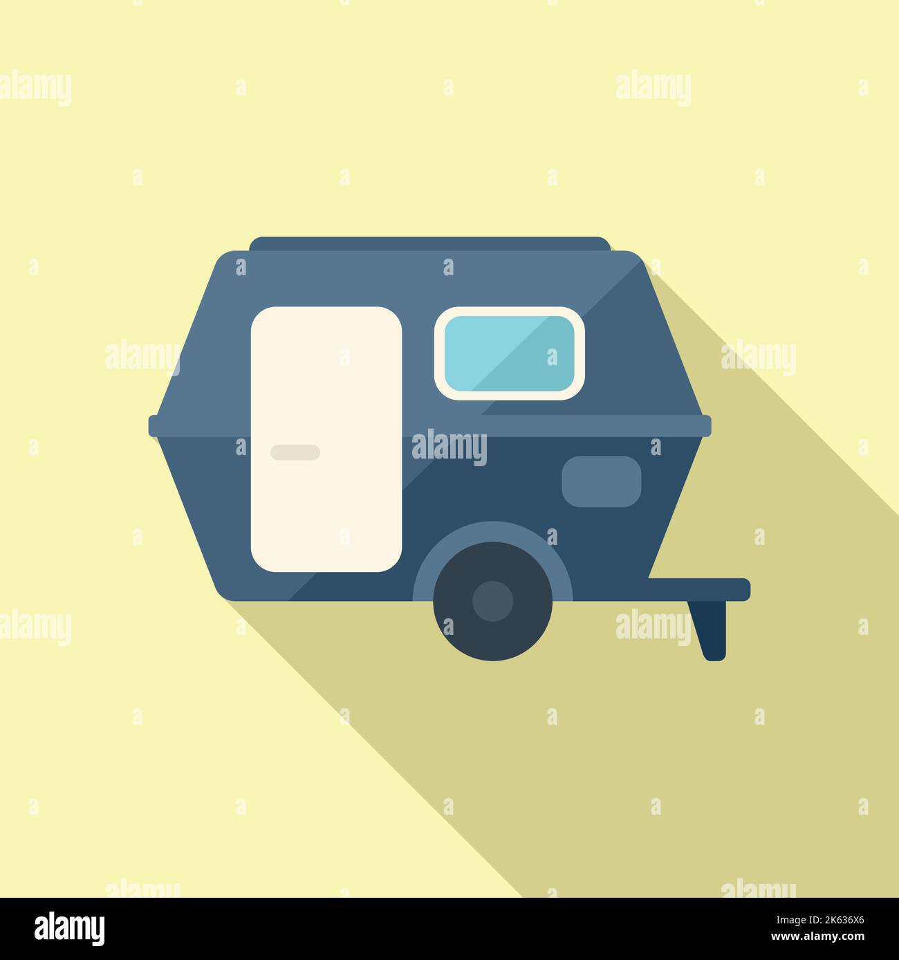 Auto camper icon flat vector. Caravan bus. Van trailer Stock Vector ...