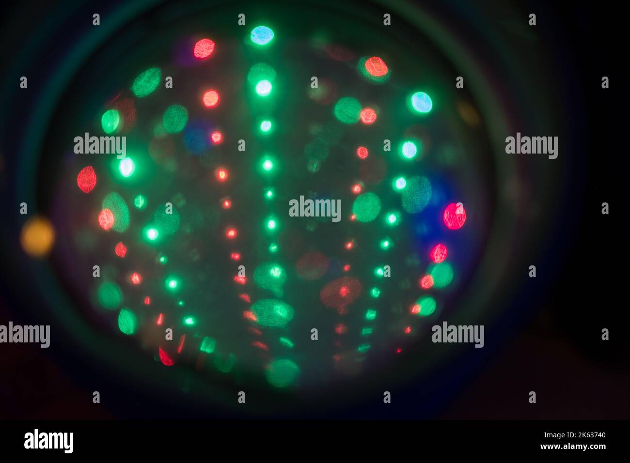 Colorful round party lights equipment Stock Photo - Alamy