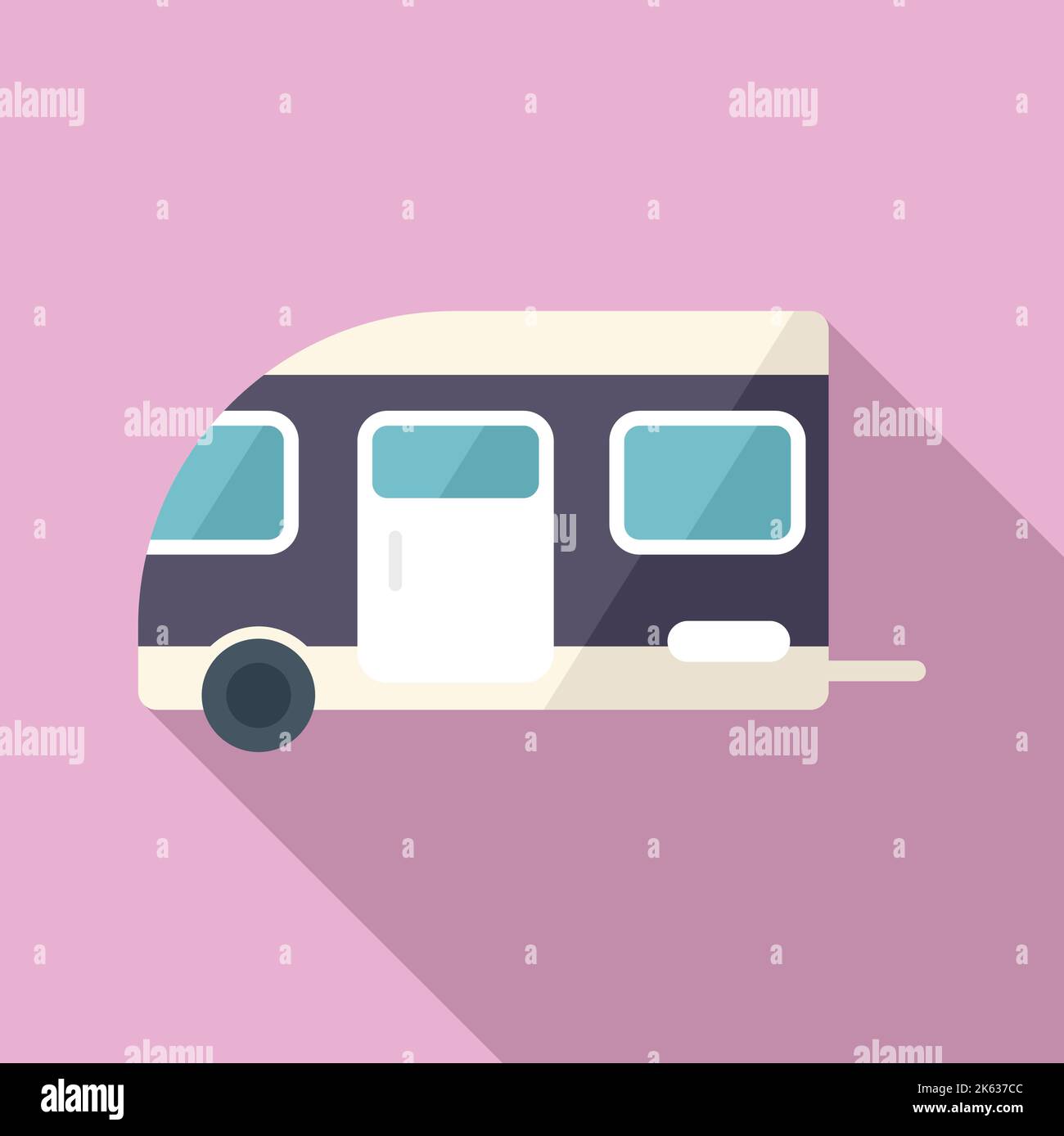 Holiday motorhome icon flat vector. Camper car. Travel home Stock ...