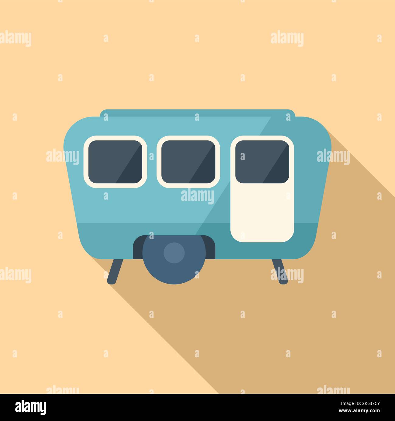 Camper icon flat vector. Auto bus. Van trailer Stock Vector Image & Art ...