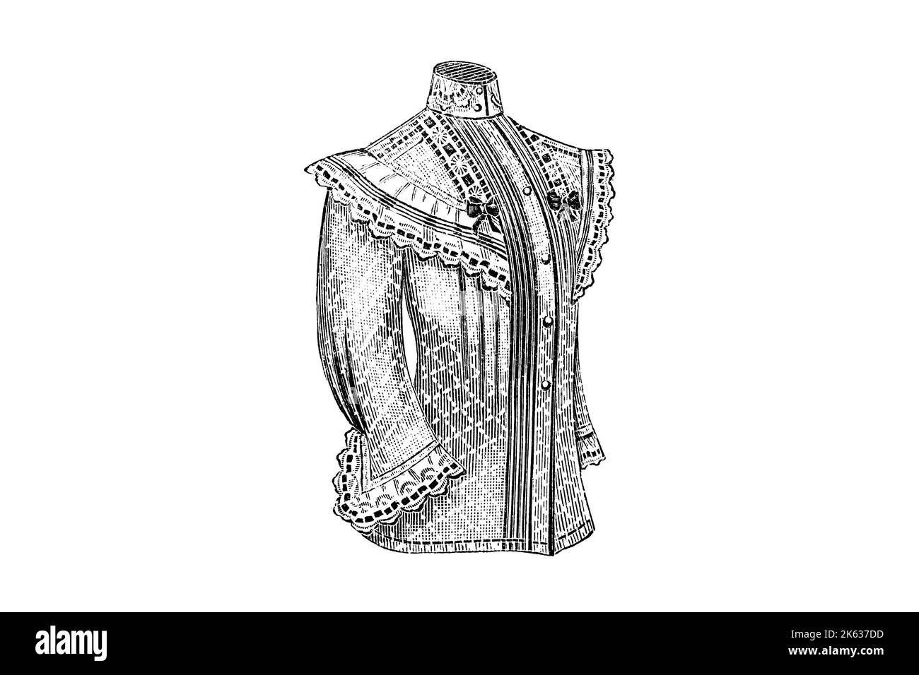 Fashion Bodice dress for night times - 1910s Vintage Illustration Stock ...