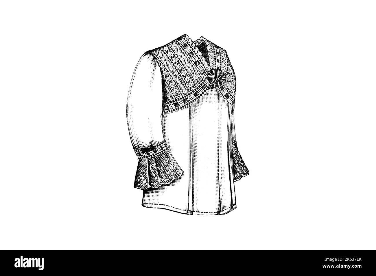 Fashion Blouse for morning times - 1910s Vintage Illustration Stock ...