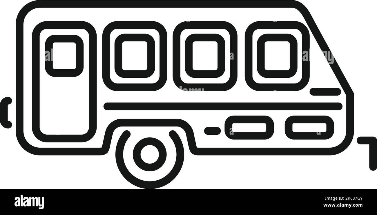 Auto camping icon outline vector. Car camper. Bus van Stock Vector ...