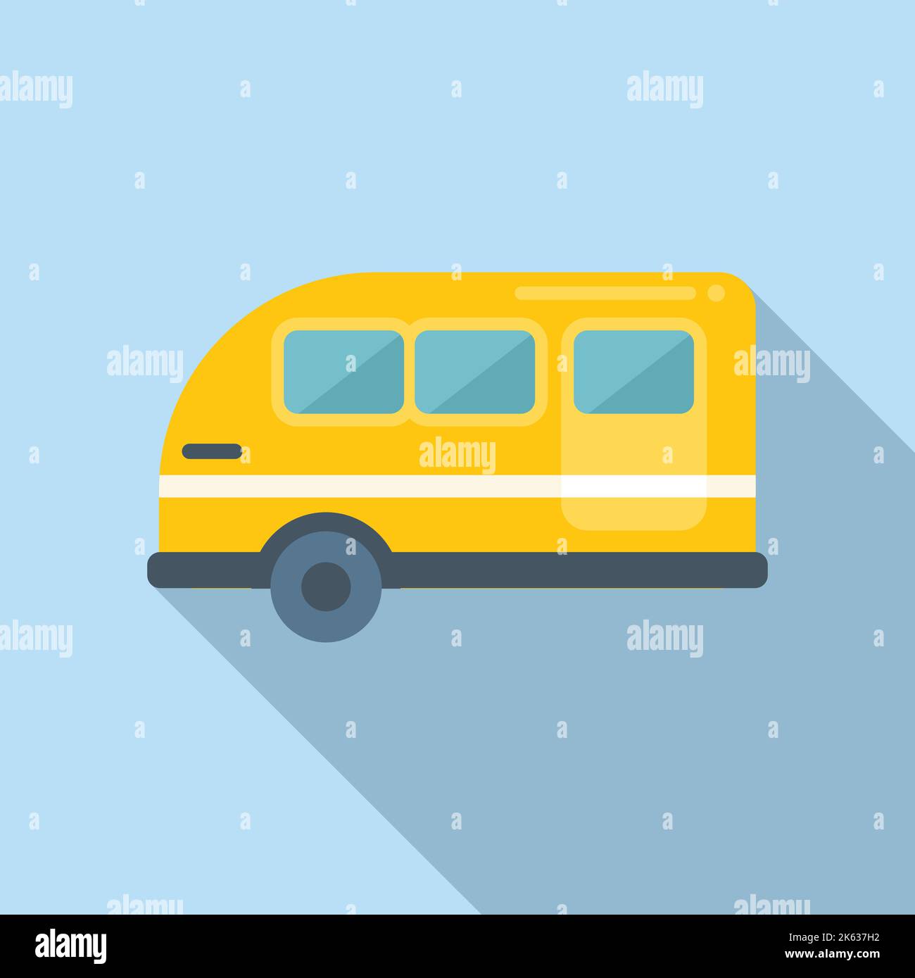 Surf motorhome icon flat vector. Auto van. Camping travel Stock Vector ...