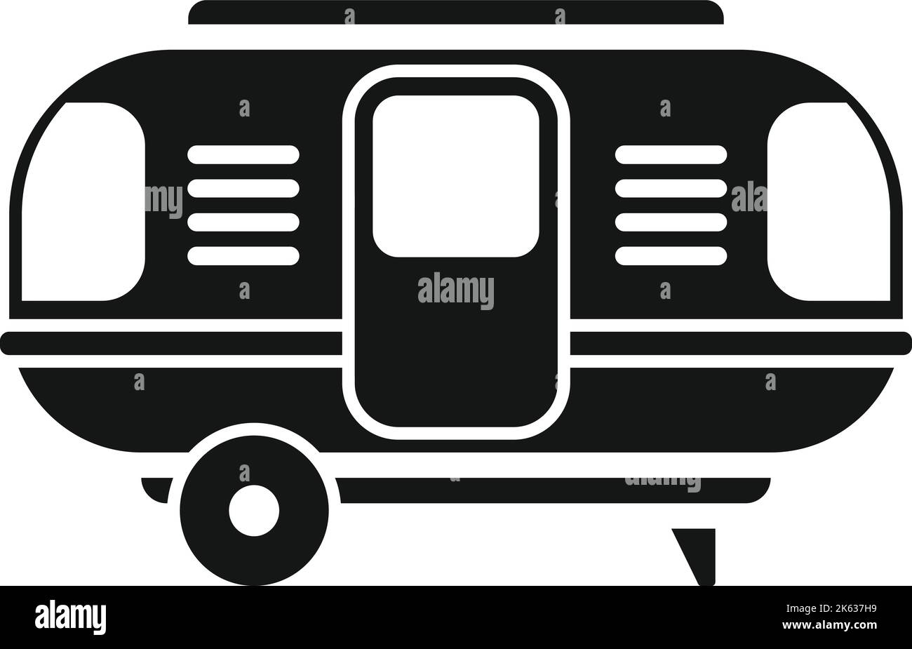 Van camper icon simple vector. Auto trailer. Camping travel Stock ...
