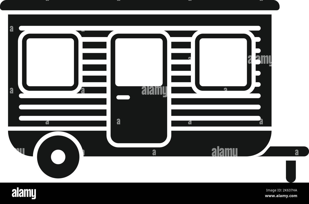 Camp trailer icon simple vector. Camper car. Auto bus Stock Vector ...